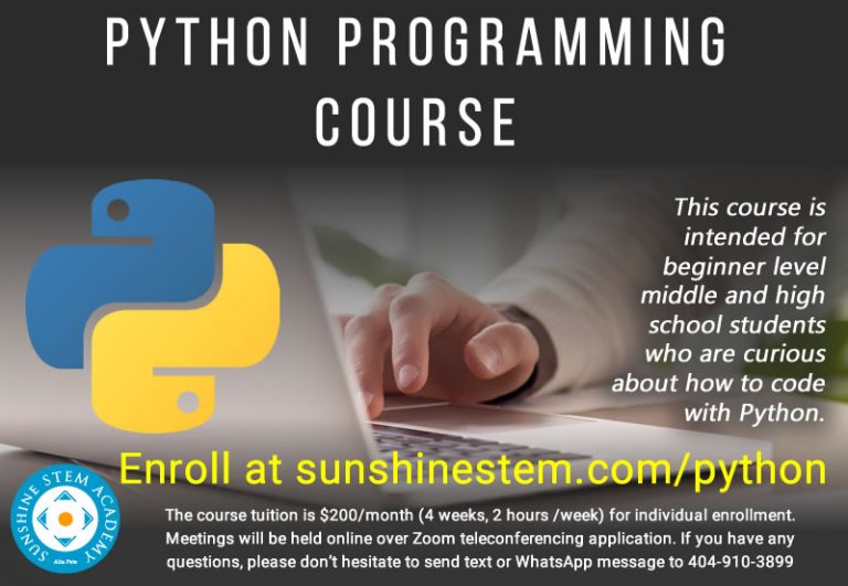 Python Programming Course - Sunshine STEM Academy